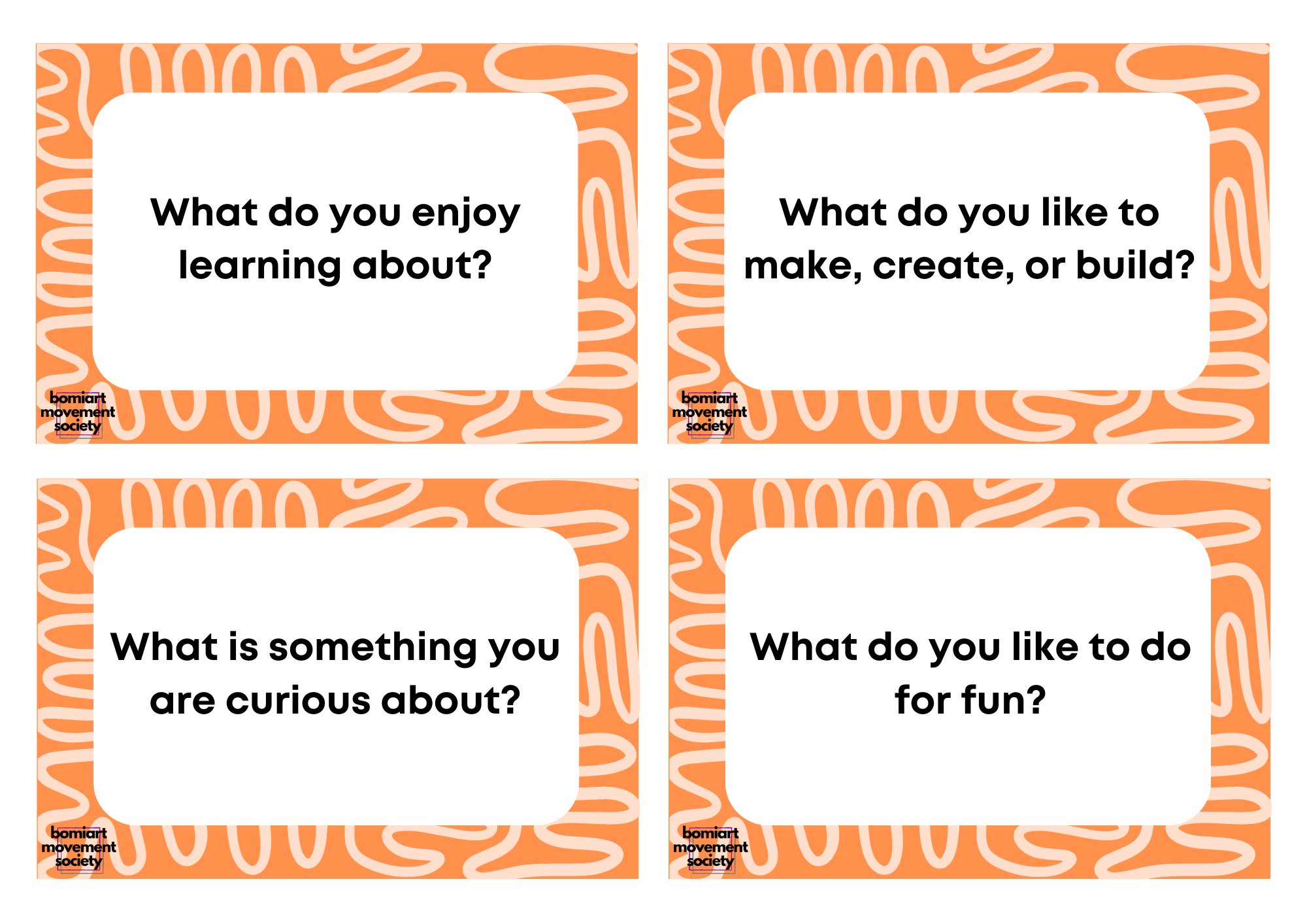Creativity Conversation Cards — Bomiart Movement Society