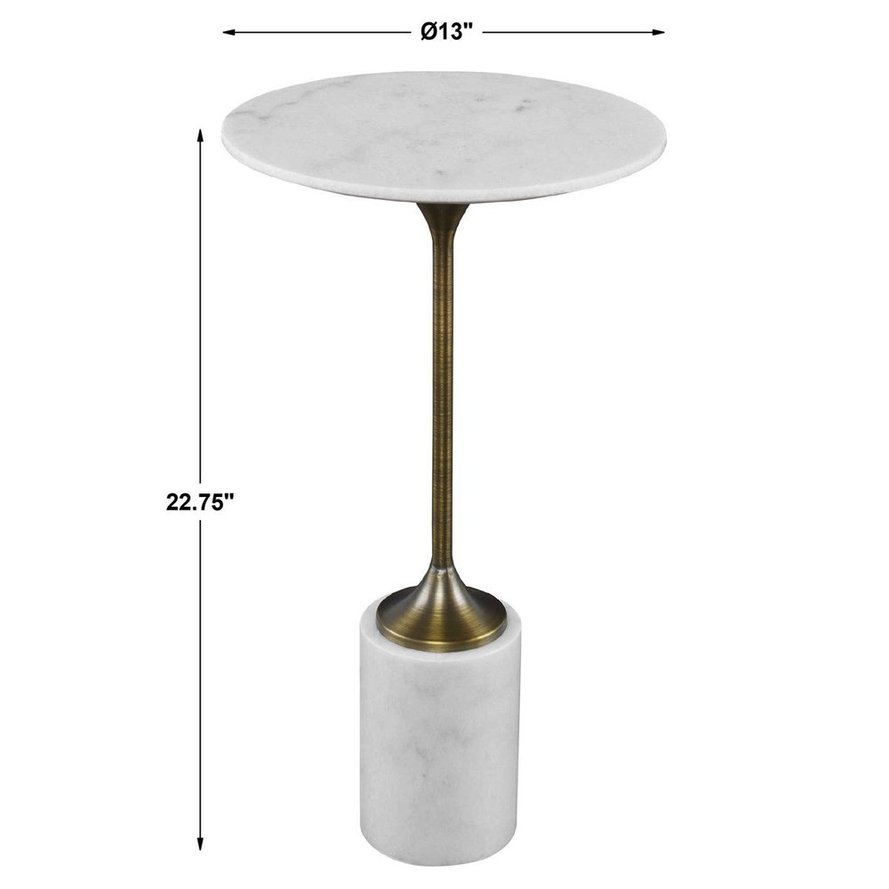 Steward Black Marble and Brass Modern Drink Table