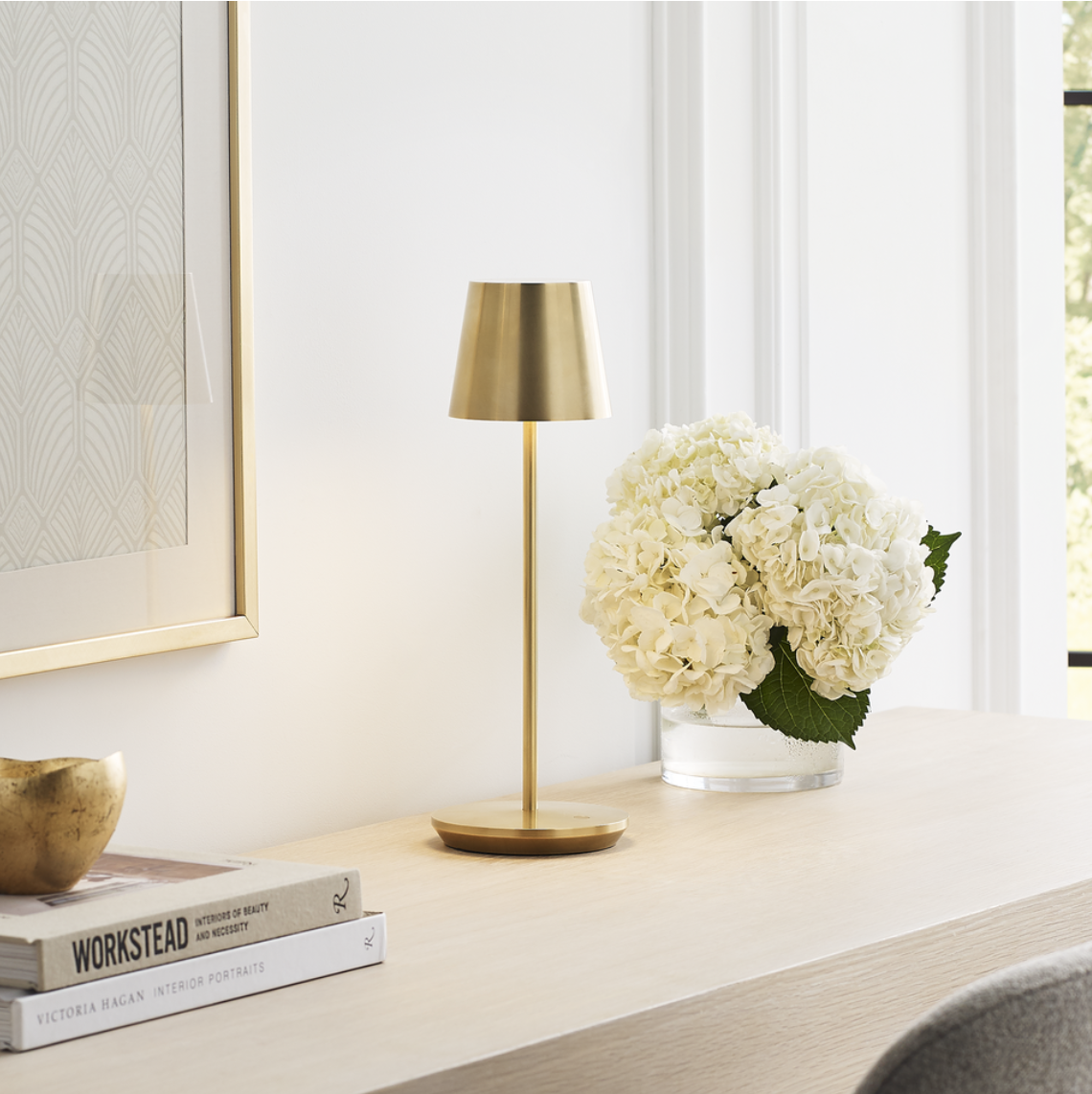 ON A SHELF MINI LAMP - WHITE MARBLE/BRASS