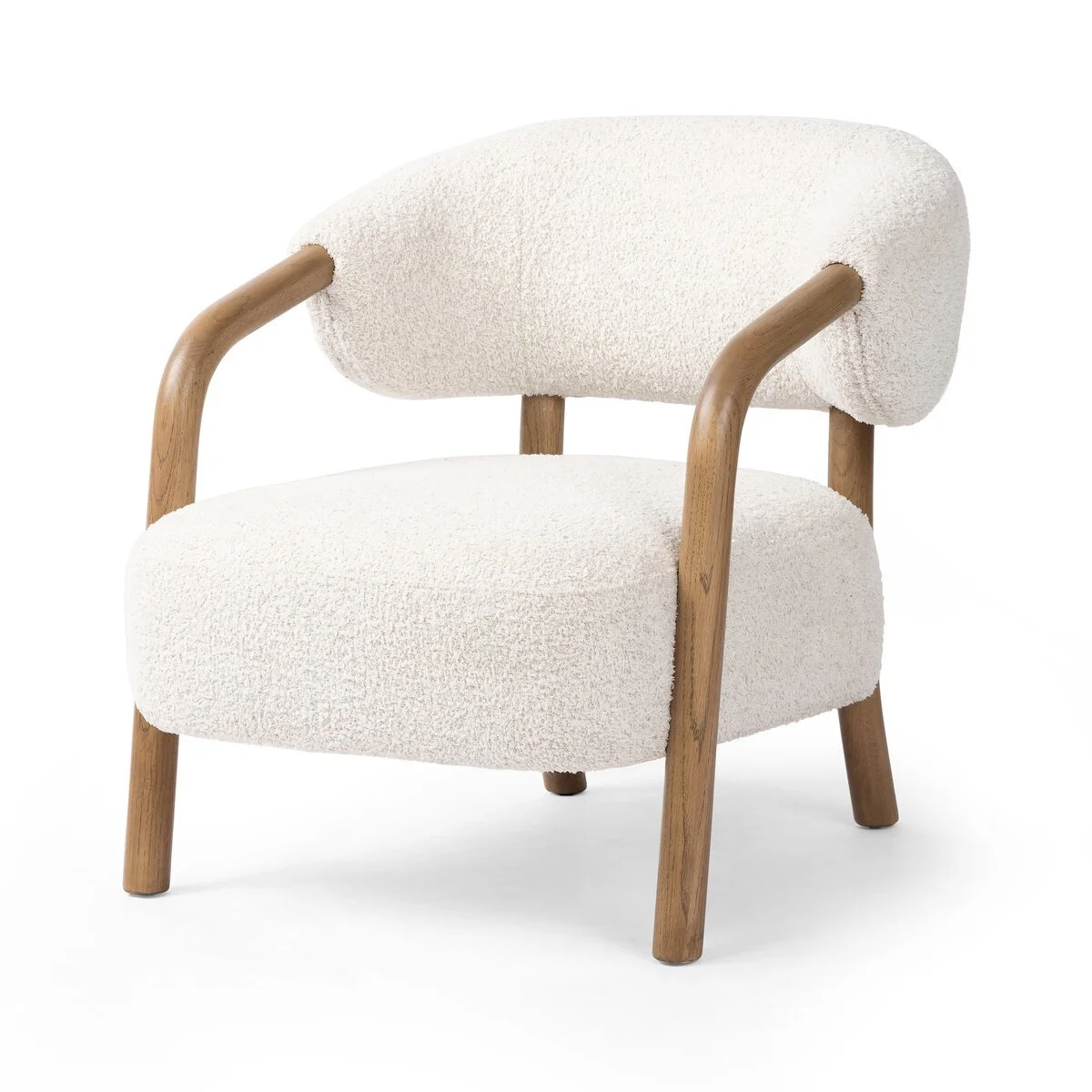 Hailey Mongolian Lamb Fur Accent Chair with Brass Legs – Modern Glam ...