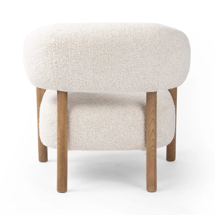 Hailey Mongolian Lamb Fur Accent Chair with Brass Legs – Modern Glam ...
