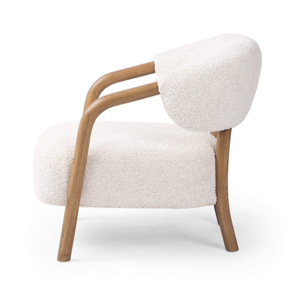 Hailey Mongolian Lamb Fur Accent Chair with Brass Legs – Modern Glam ...