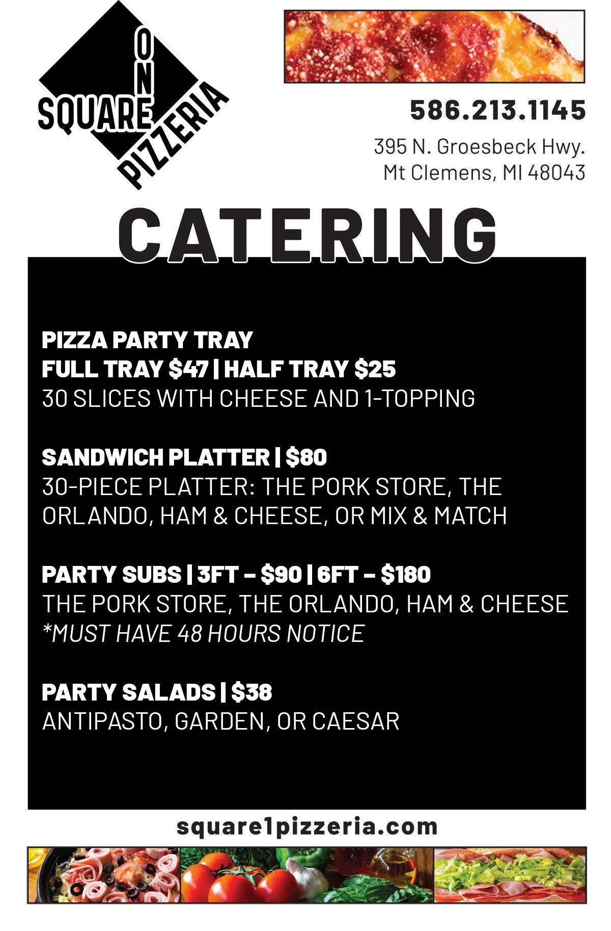 Square One Pizzeria - #1 Detroit style pizza, subs, salads and cheese ...