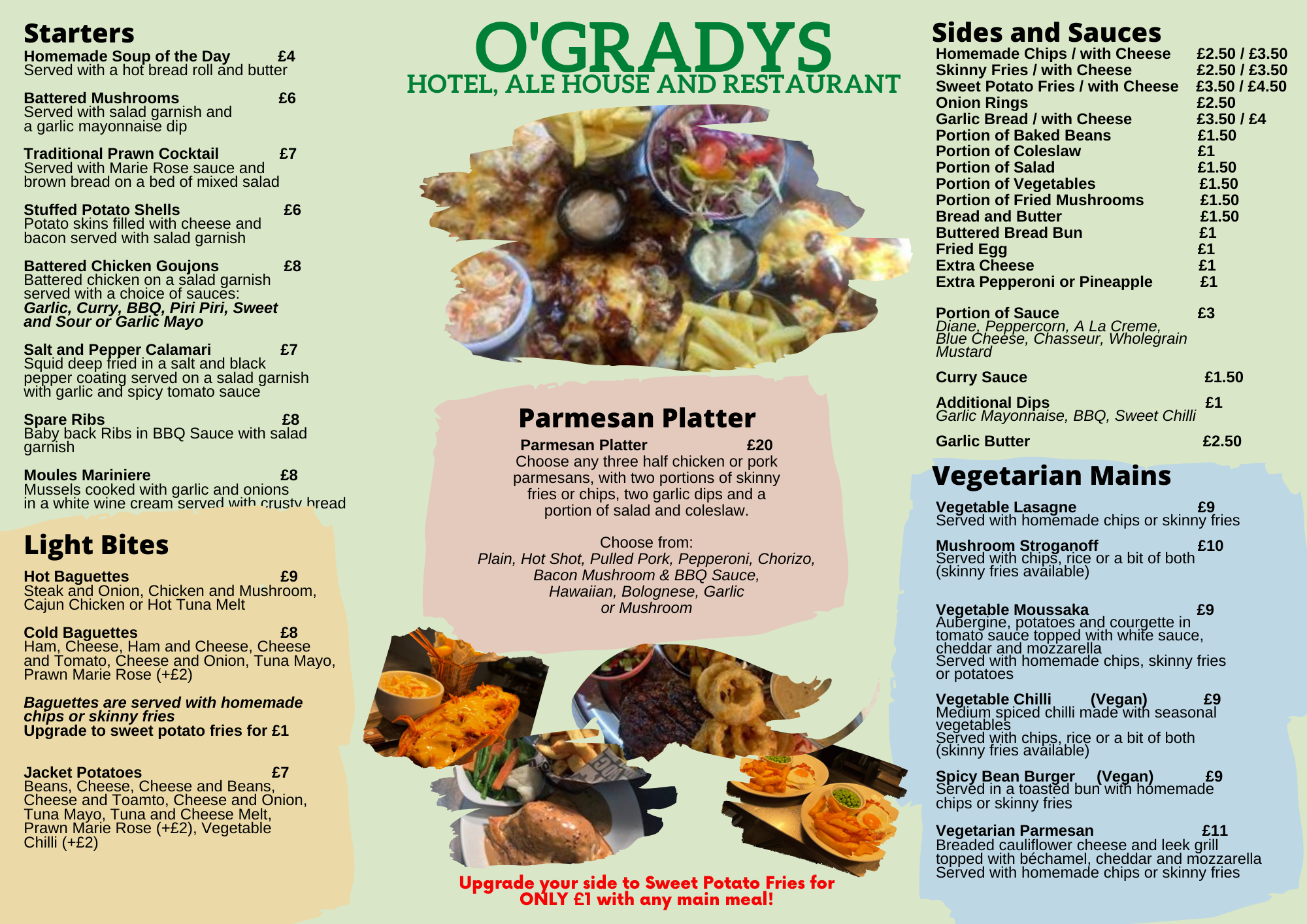 Monday to Saturday — O'Gradys Hotel, Ale House Restaurant