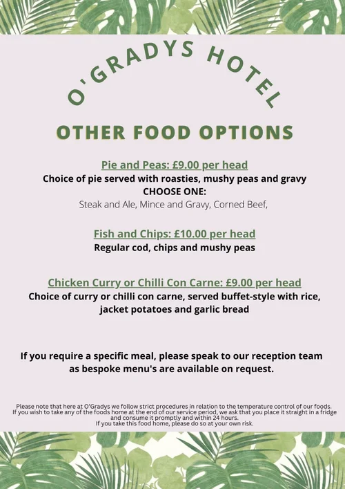 Function Package — O'Gradys Hotel, Ale House Restaurant