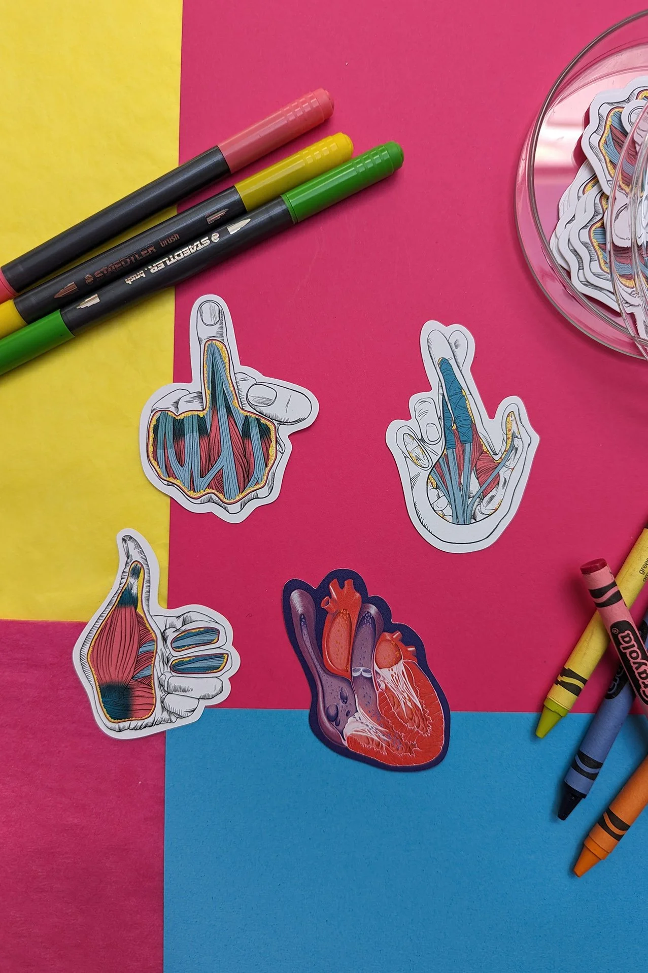 Fingers Crossed Sticker — The Illustrated Lab