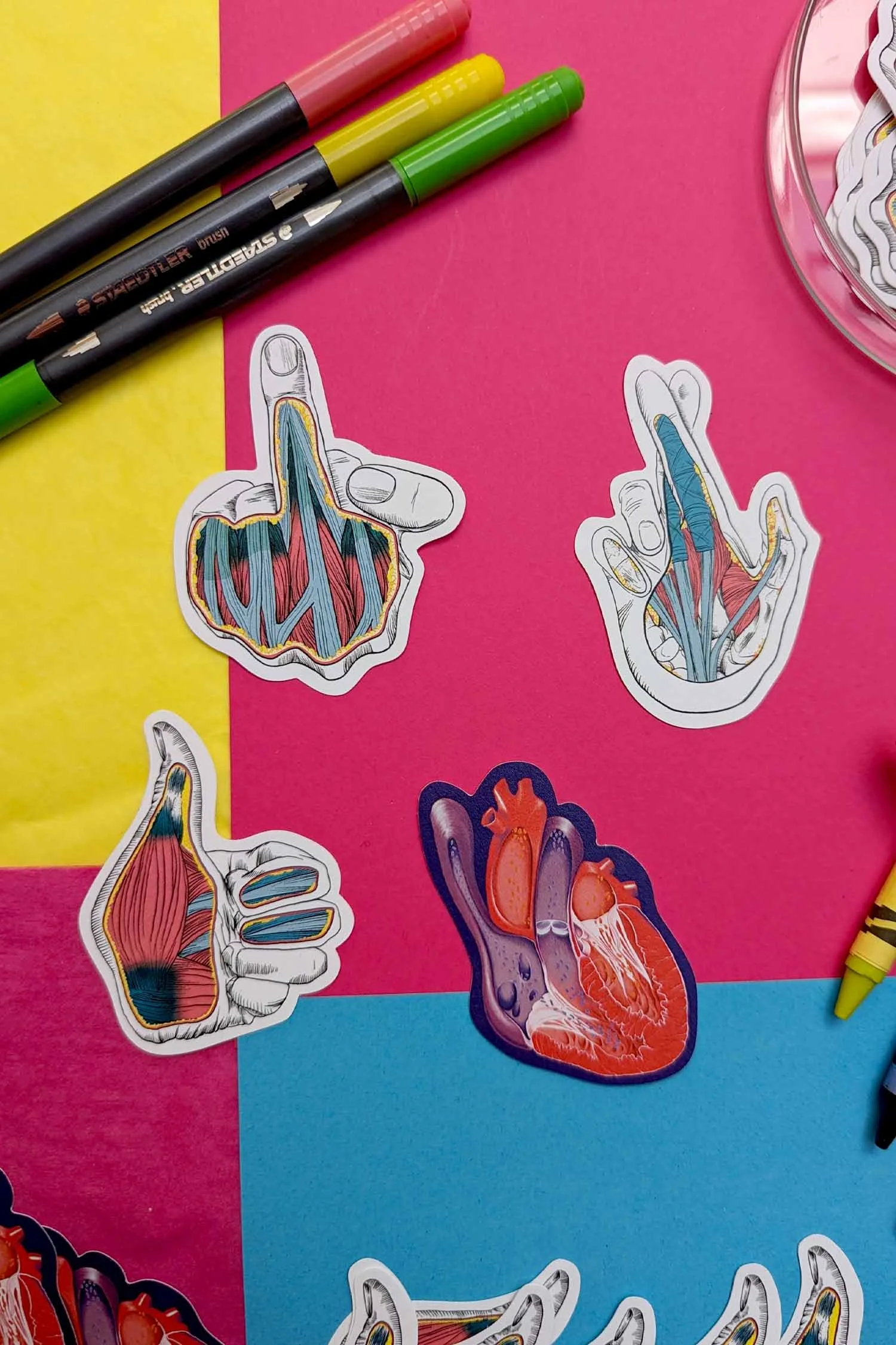 Fingers Crossed Sticker — The Illustrated Lab