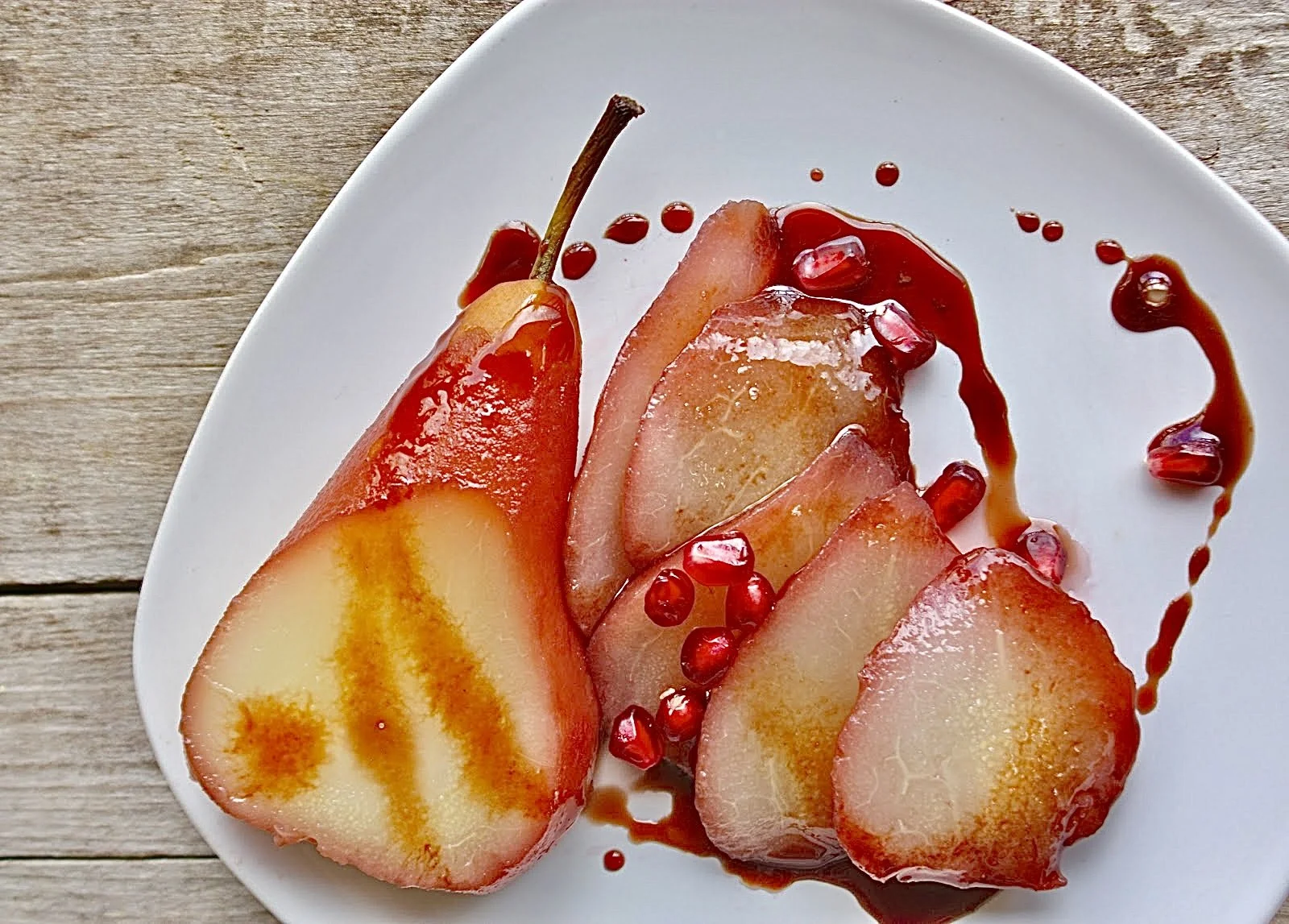 Pomegranate Poached Pears — Nourishing Nirvana