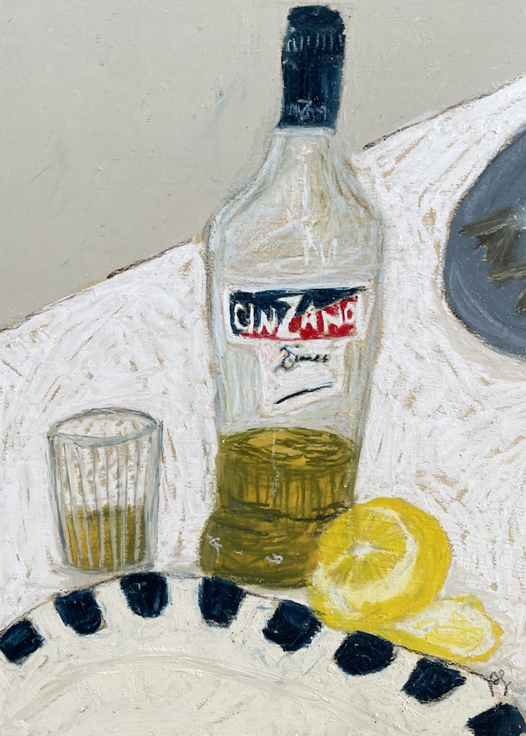 Phoebe Stone — Cinzano (2022) — Oil Pastel on Board — Leighton Contemporary