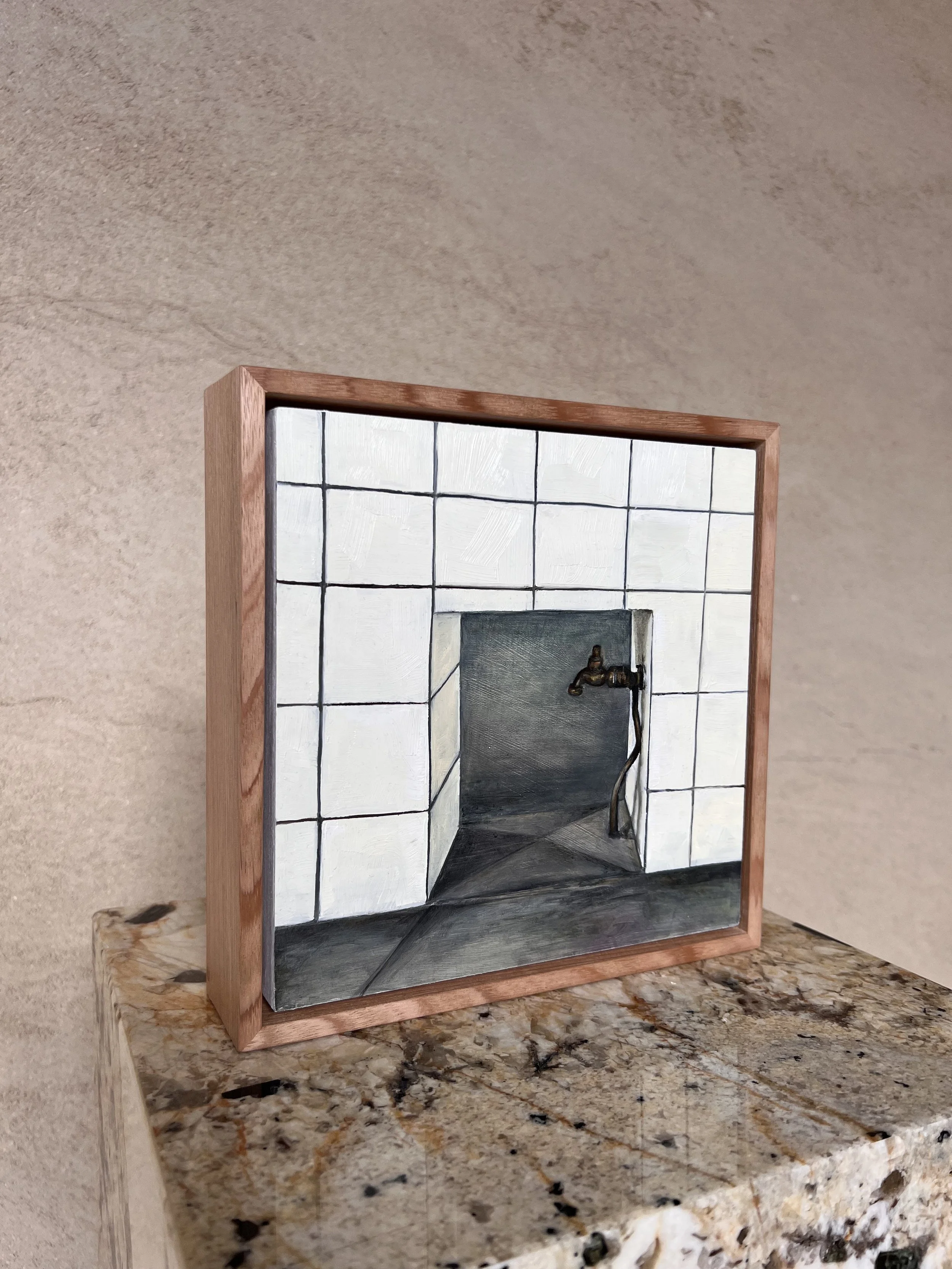 Liss Finney — St James' Sculptures (2023) — Oil on Board — 20 cm H x 20 ...