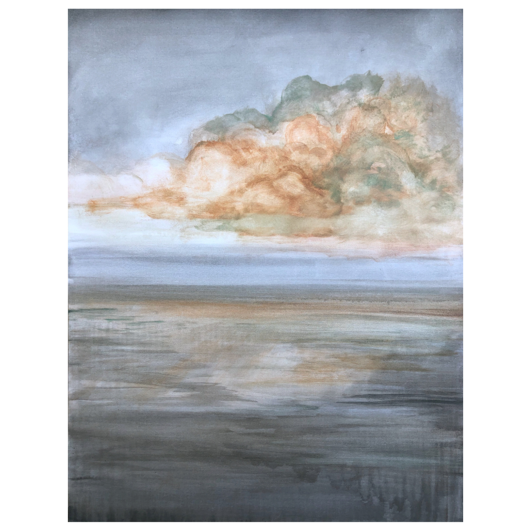Lucy Hersey — Marshmallow Clouds (2024) — Ground Local Earth Pigments and Copper Carbonate on ...
