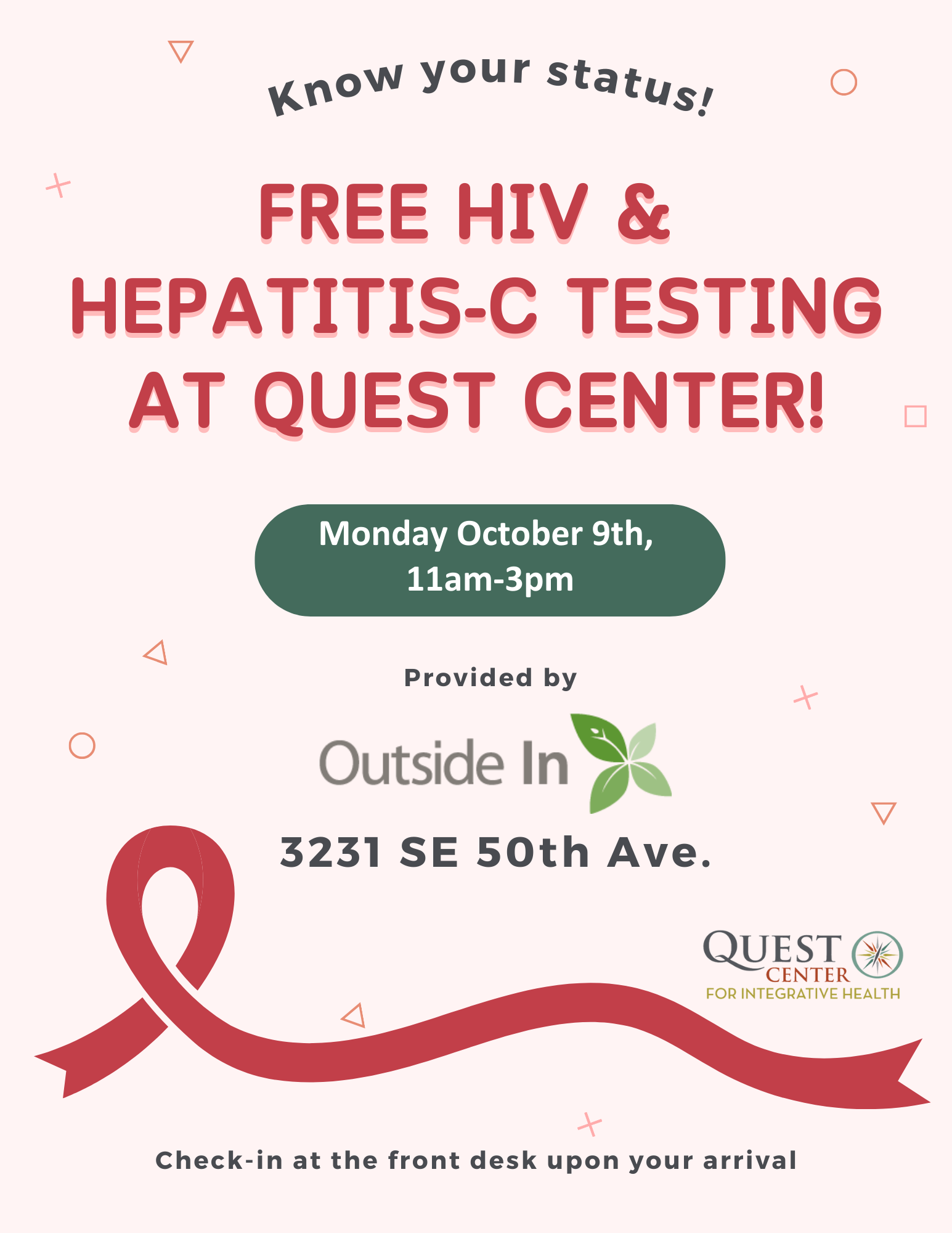 Free HIV & Hepatitis-C Testing at Quest Center by Outside In — Quest ...