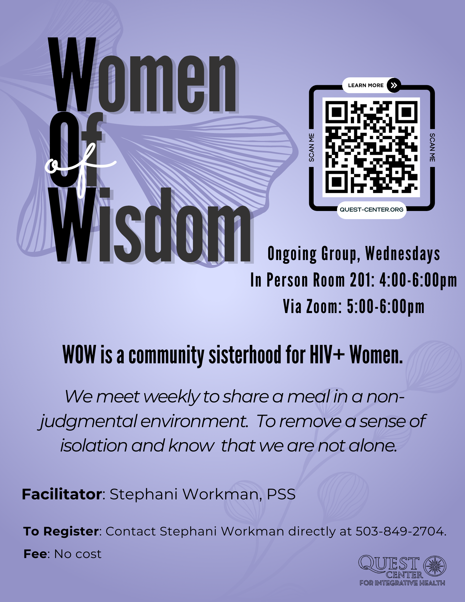 Women of Wisdom (WOW) — Quest Center for Integrative Health