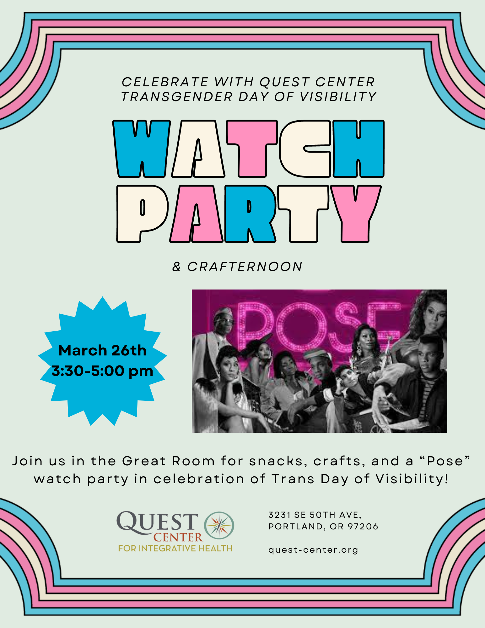 Trans Day of Visibility Celebration — Quest Center for Integrative Health