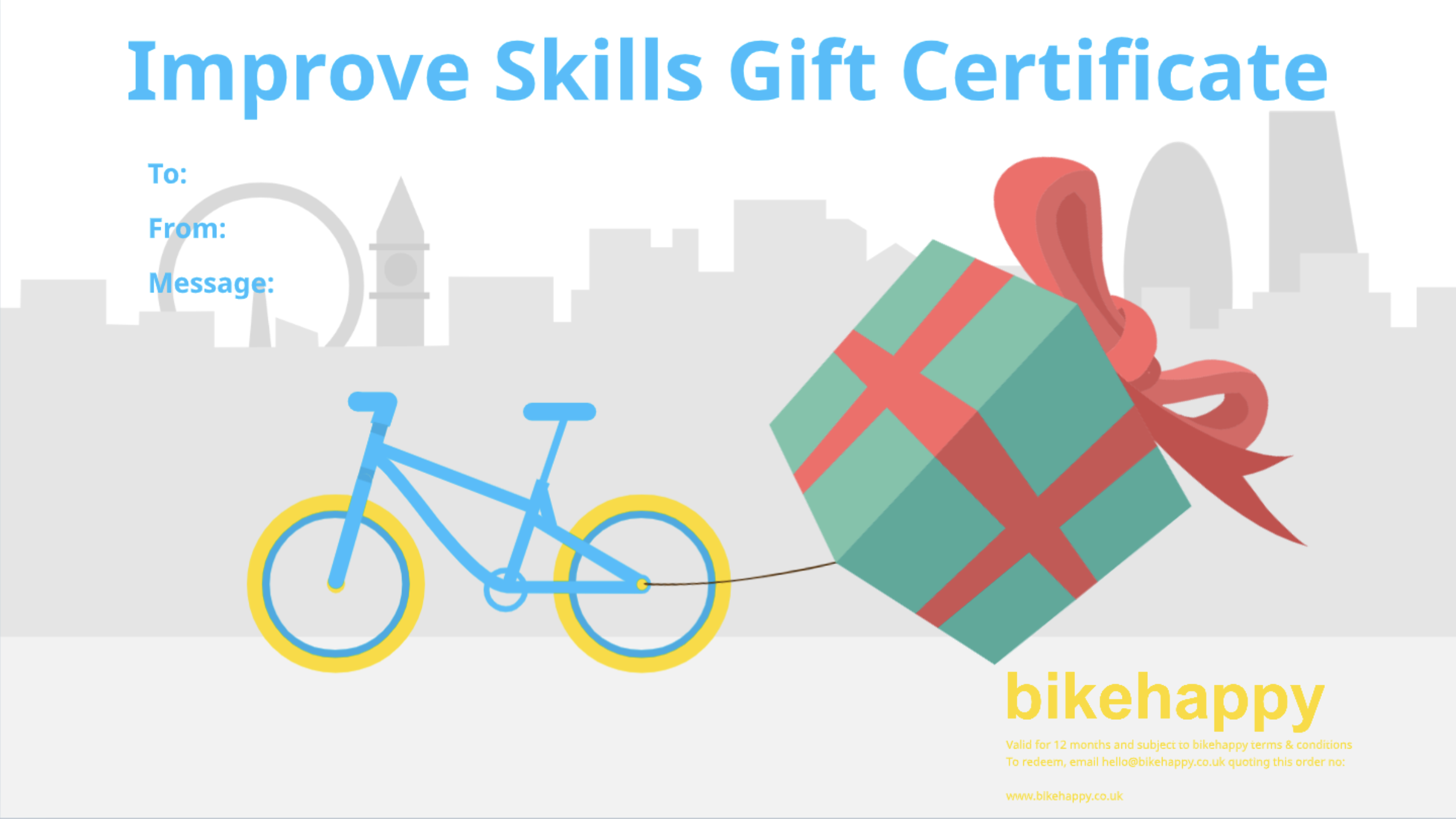 Gift Certificates | London, UK | Bike Happy Cycle Training — bikehappy