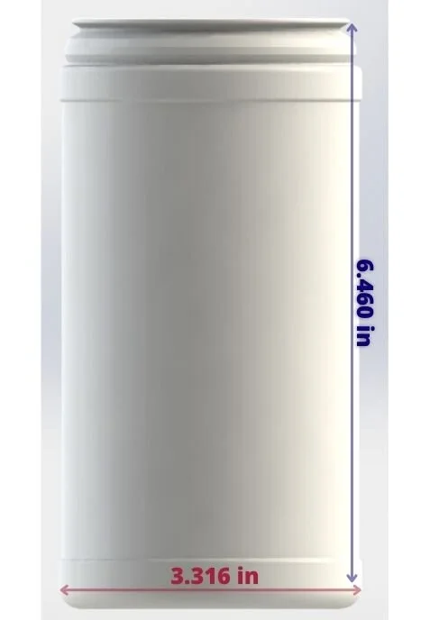 6.46in Canister 80MM-TS, Round Paneled (26.00 oz) — N.E.W. Plastics ...