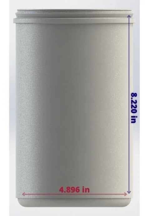 8.22in Canister 120MM-DS, Round With Chime & Step Base (78.00 oz) — N.E ...