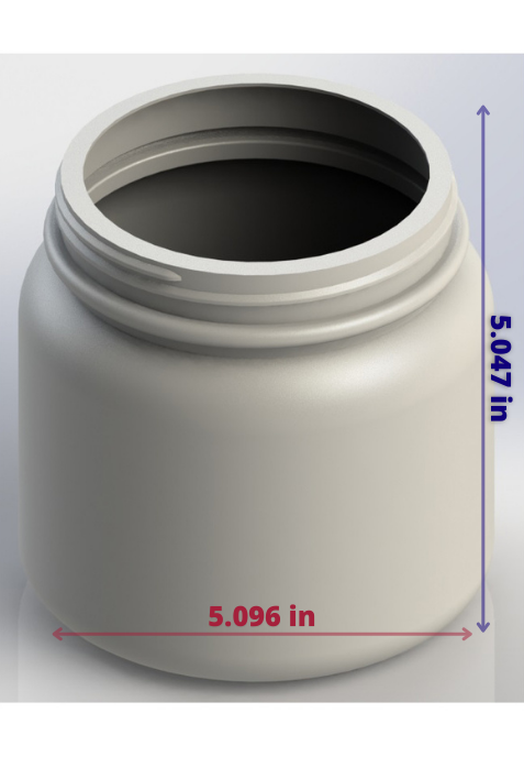 1000 cc Jar M110-SP400, Round, Smooth Side — N.E.W. Plastics Custom ...