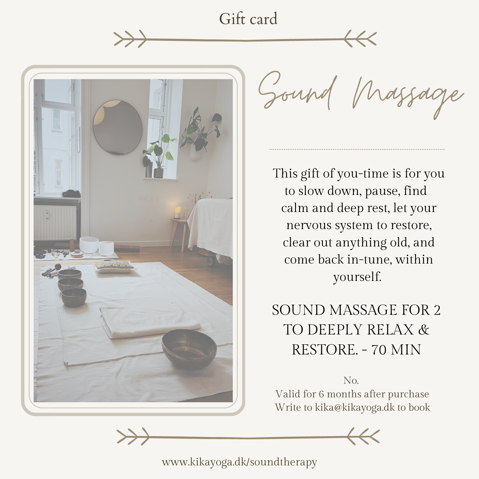 Sound therapy gift cards — Kika Yoga & sound therapy