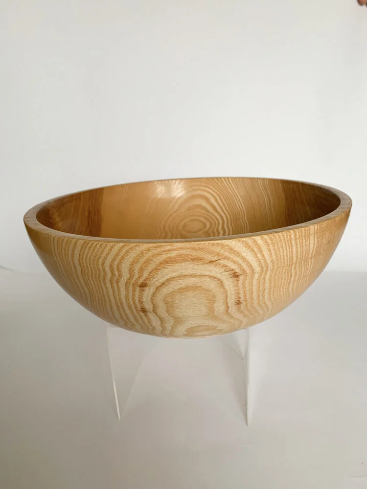 Medium white/brown Ash Bowl — The Hay Makers