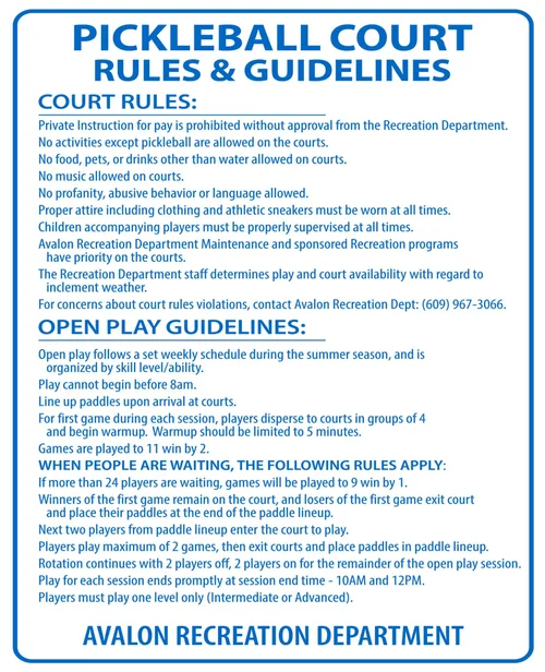 Pickleball — Avalon Department of Recreation