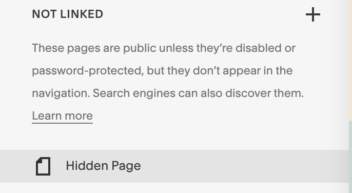 Creating Hidden Pages on Squarespace