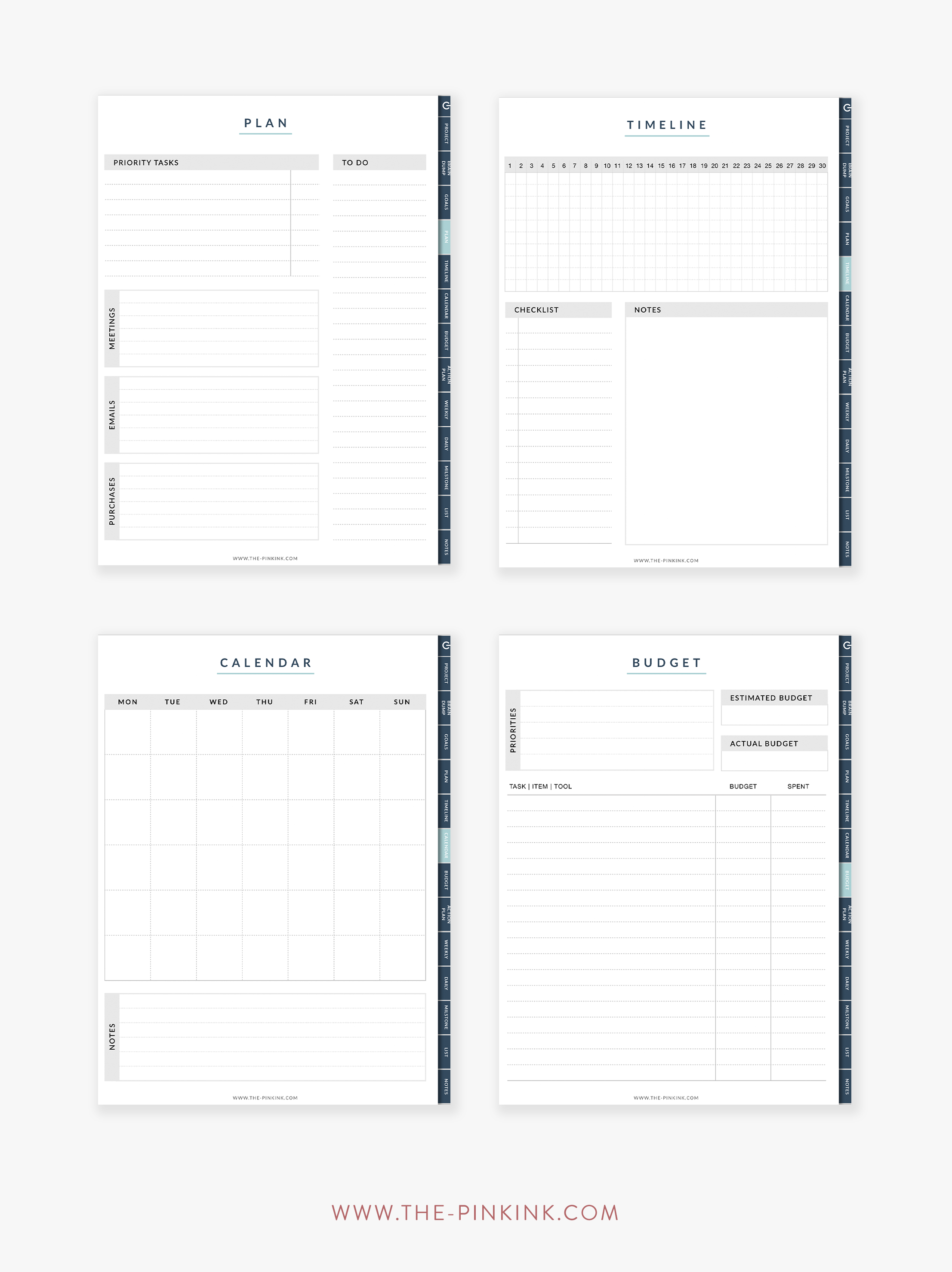 Digital Project Planner in Pink — The Pink Ink Shop