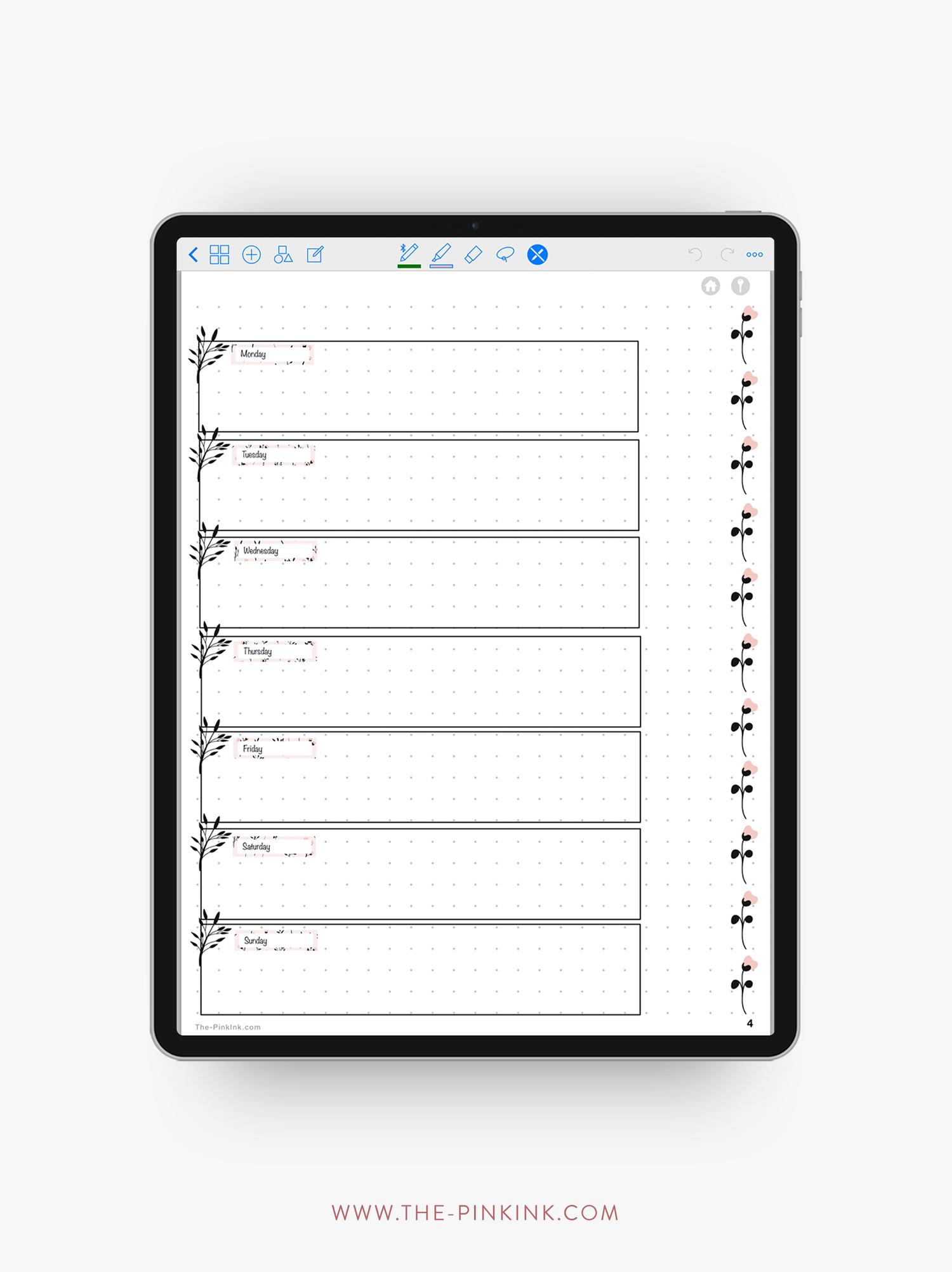 Blue 15-Subject Lined Digital Notebook — The Pink Ink Shop