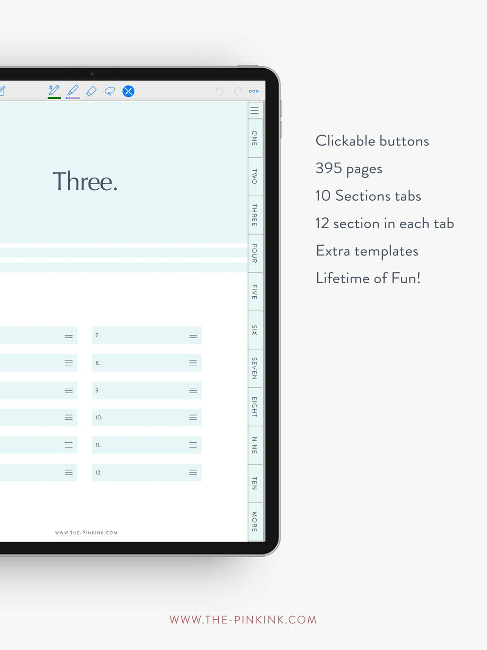 15-Subject Digital Notebook — The Pink Ink Shop
