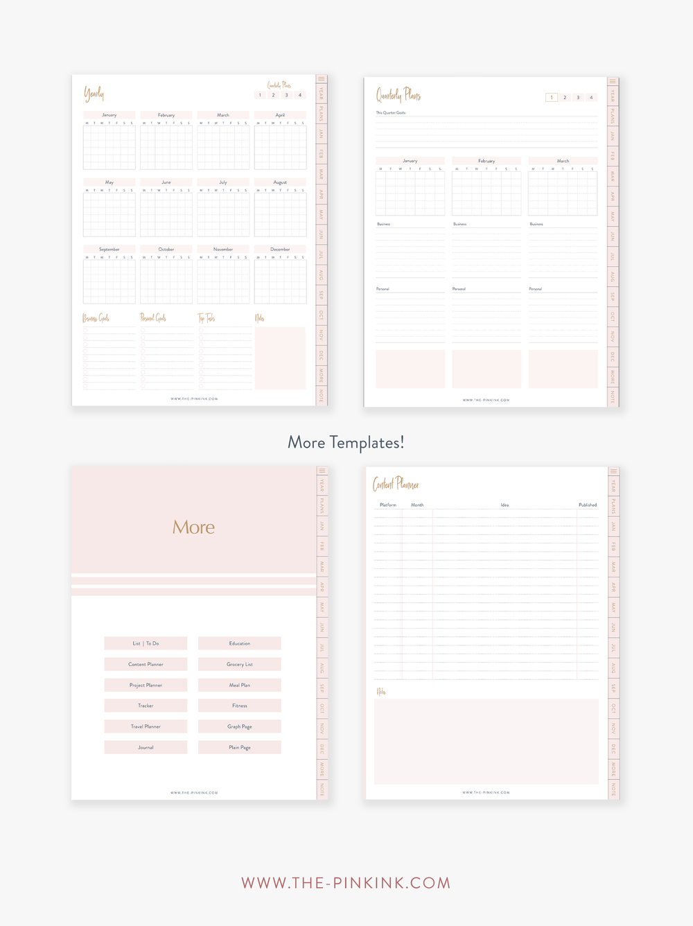 Essential Weekly Planner Pink Hourly — The Pink Ink Shop