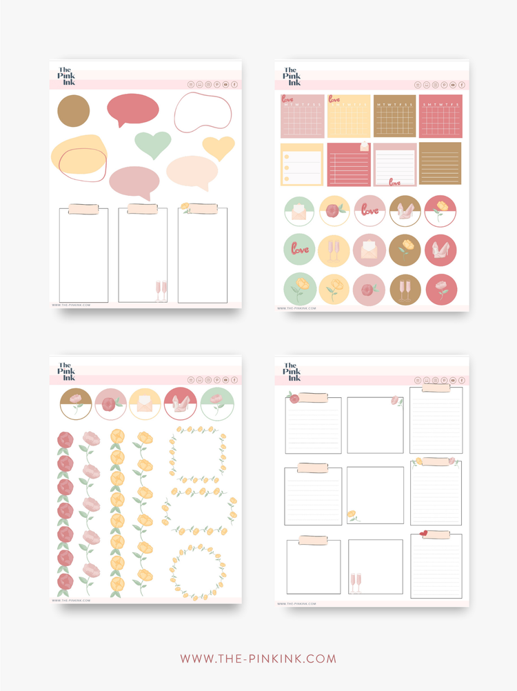 Rustic Journal Sticker Pack — The Pink Ink Shop