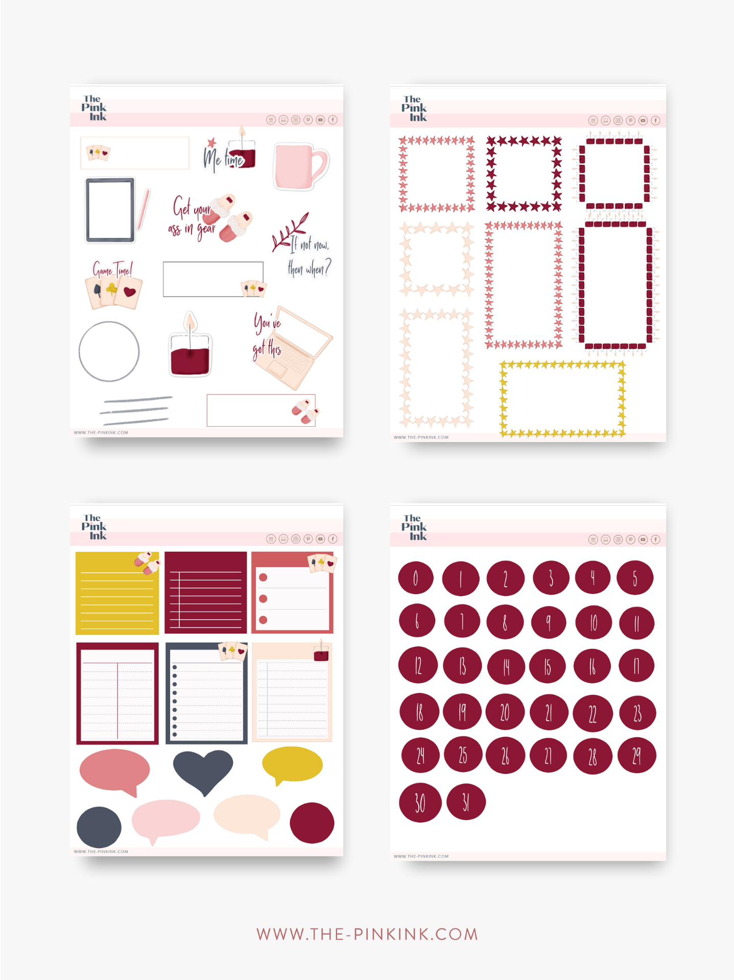 Rustic Journal Sticker Pack — The Pink Ink Shop