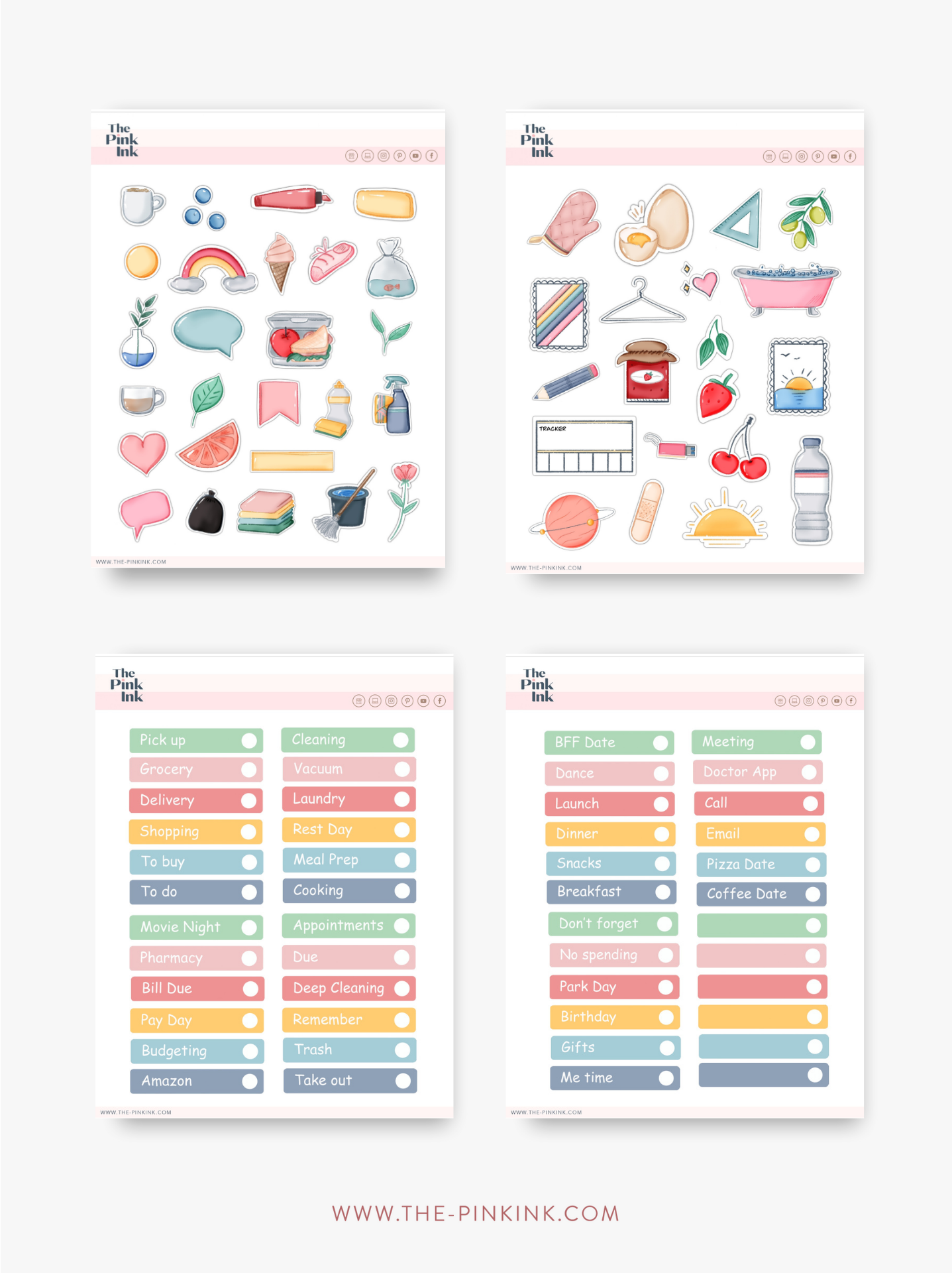 Rustic Journal Sticker Pack — The Pink Ink Shop