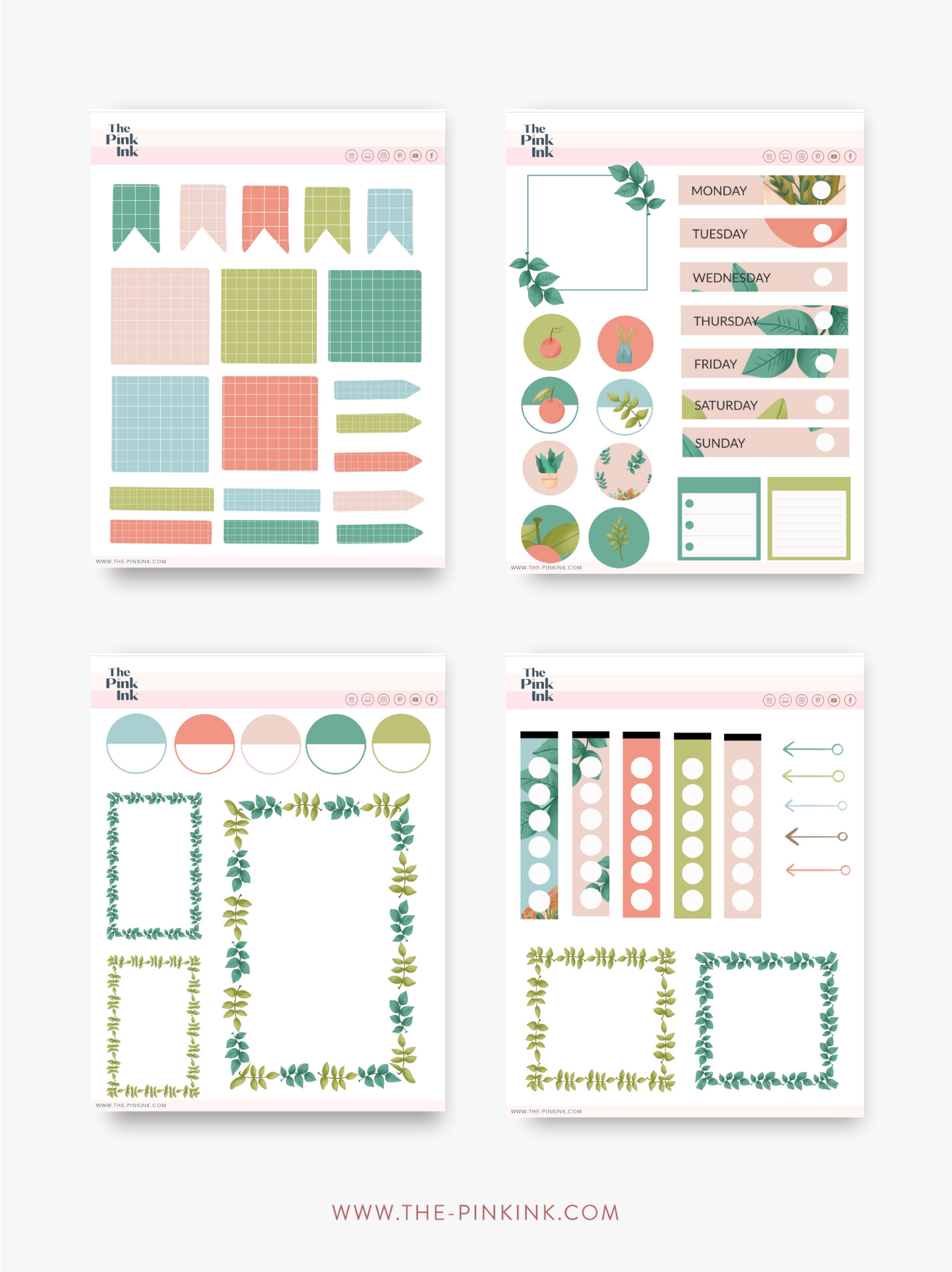 Water Color Sticker Pack — The Pink Ink Shop