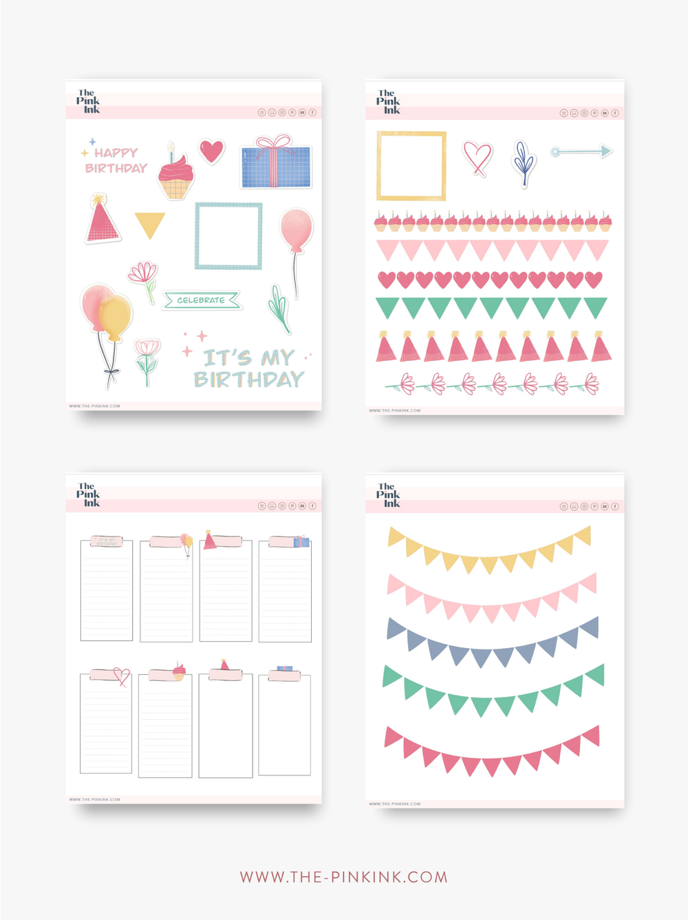 Rustic Journal Sticker Pack — The Pink Ink Shop