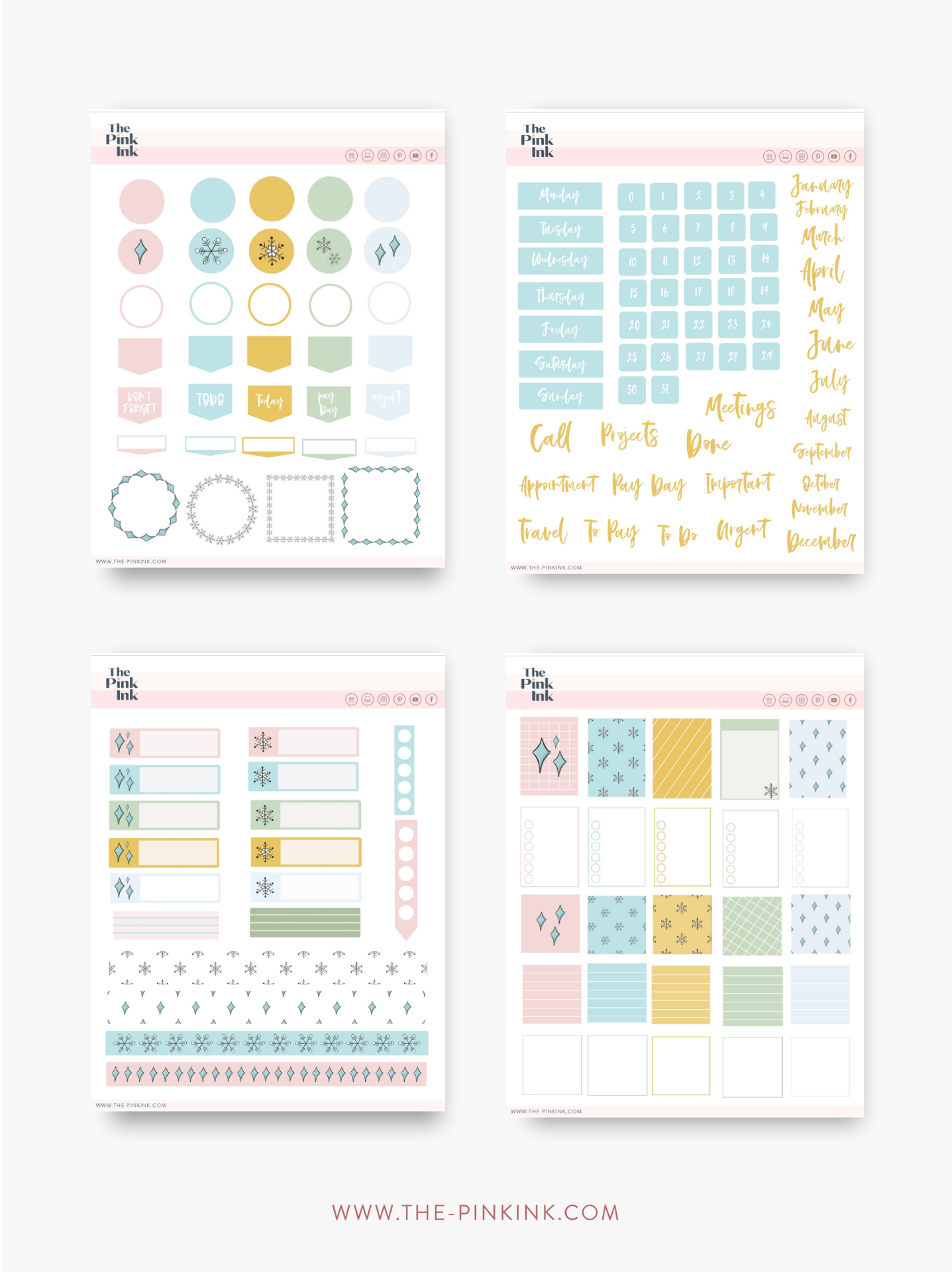 Love & Blue Sticker Pack — The Pink Ink Shop