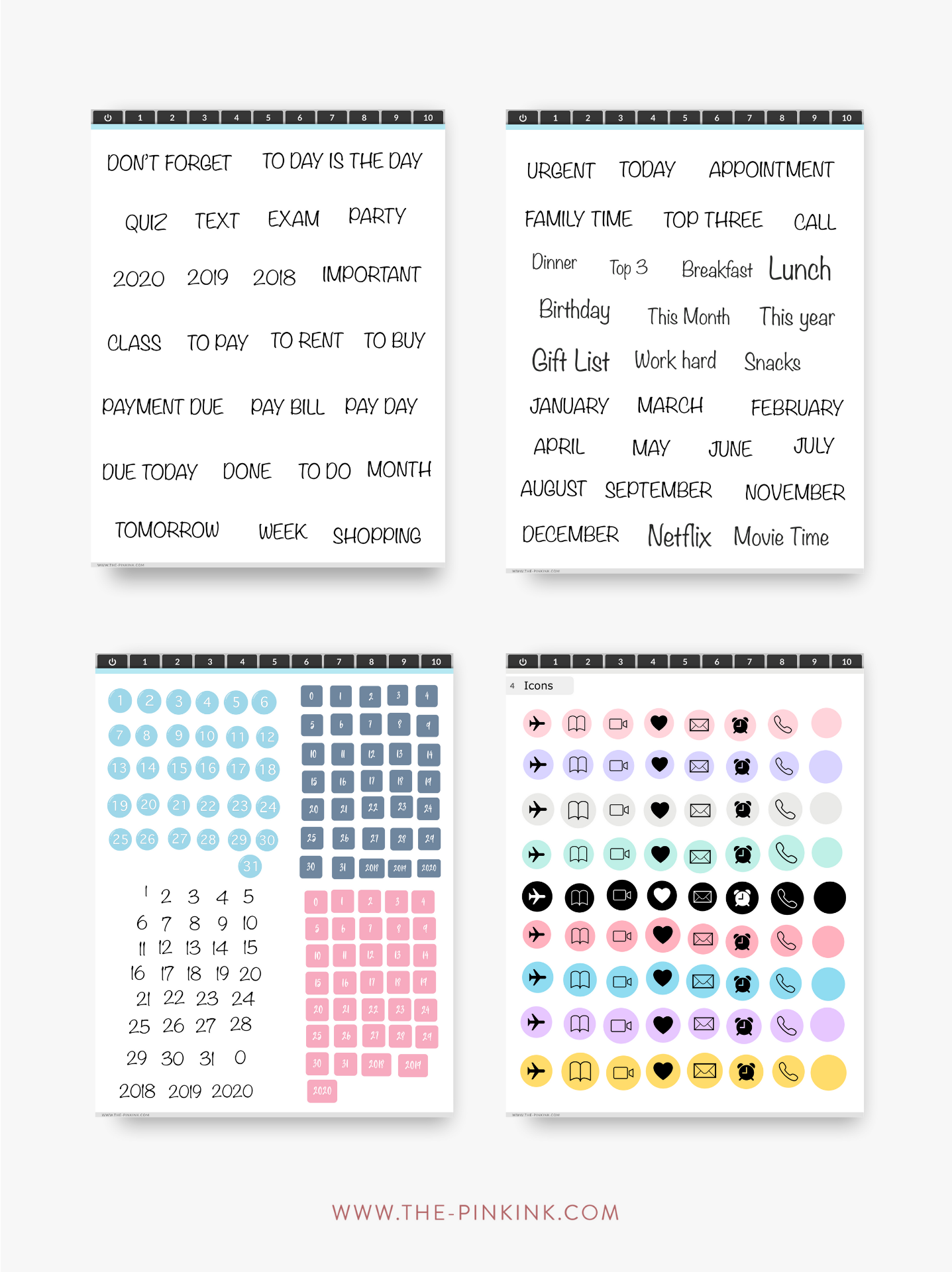 Digital Sticker Book with 800+ Stickers — The Pink Ink Shop