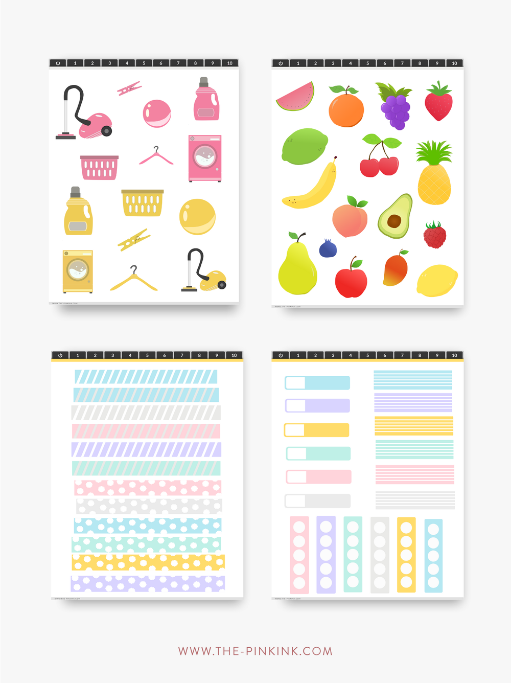 Digital Sticker Book with 800+ Stickers — The Pink Ink Shop