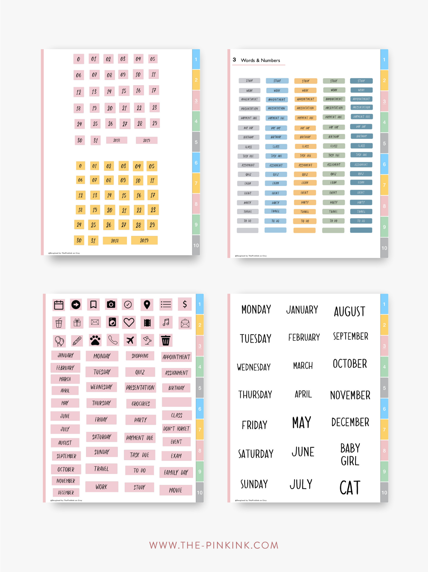 Digital Sticker Book No.6 with 800+ Digital Stickers — The Pink Ink Shop