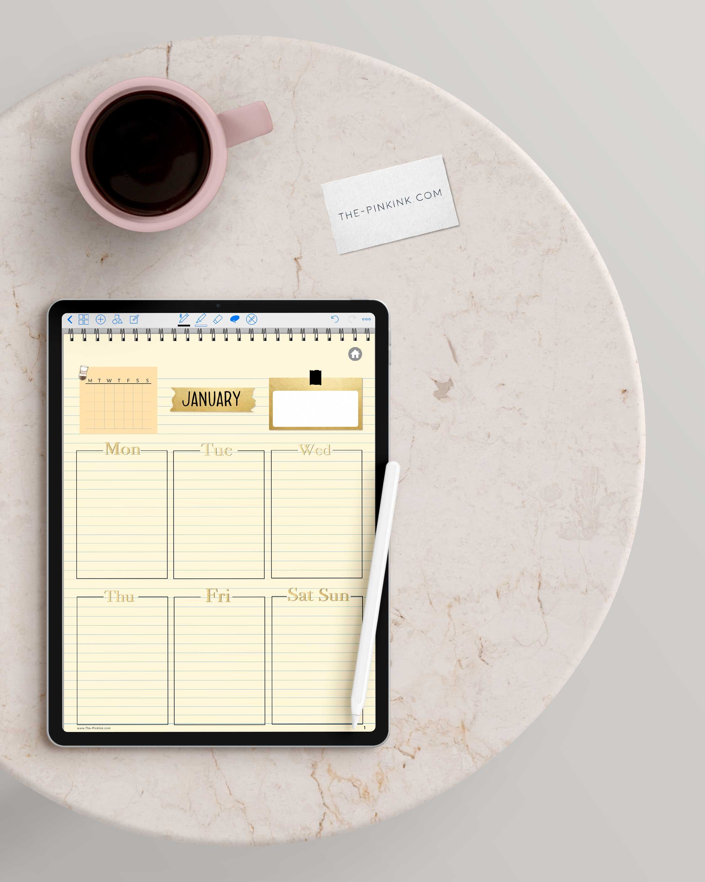 digital notepad in pink for iPad — The Pink Ink Shop