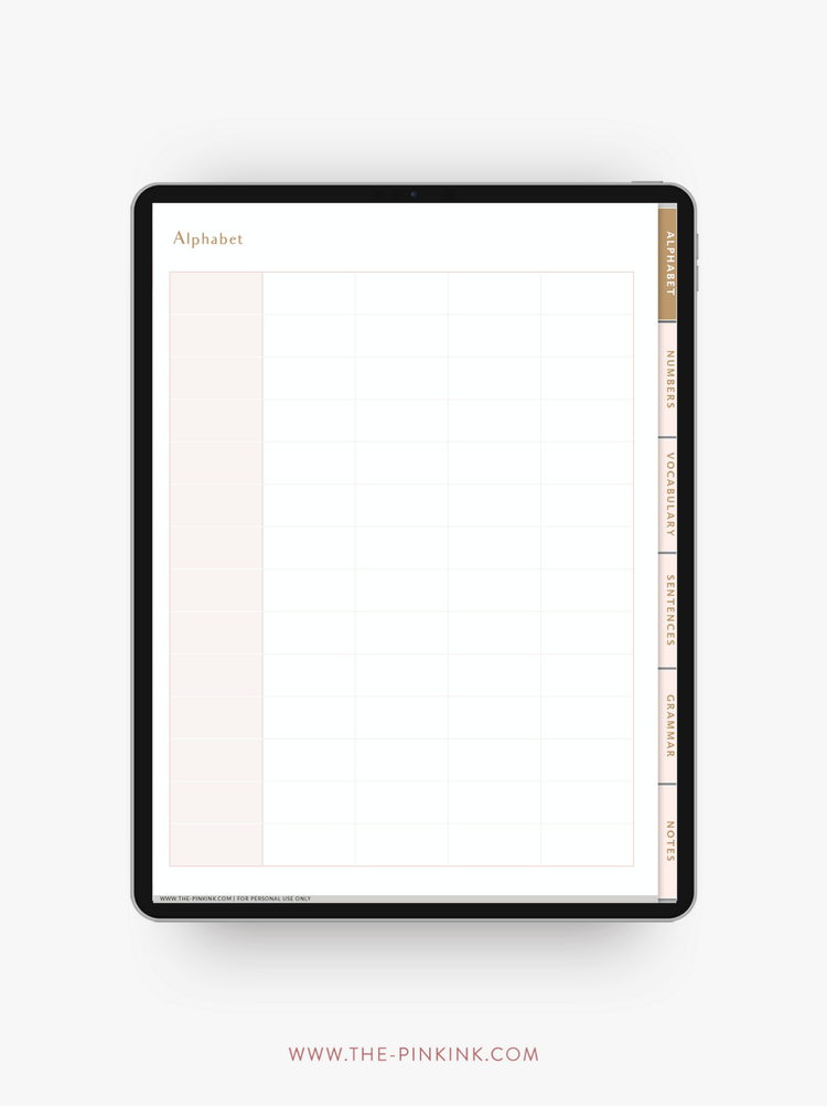 Blue Digital Language Notebook — The Pink Ink Shop
