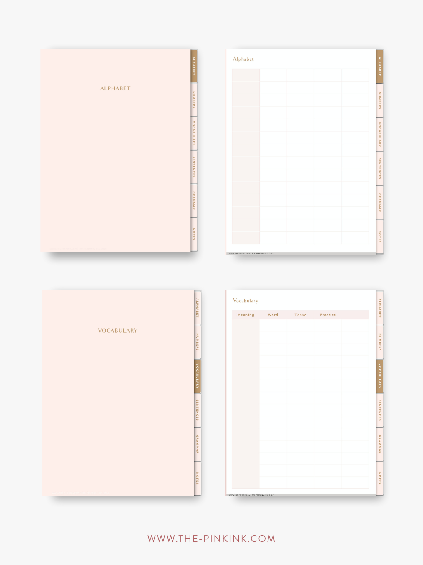 Blue Digital Language Notebook — The Pink Ink Shop