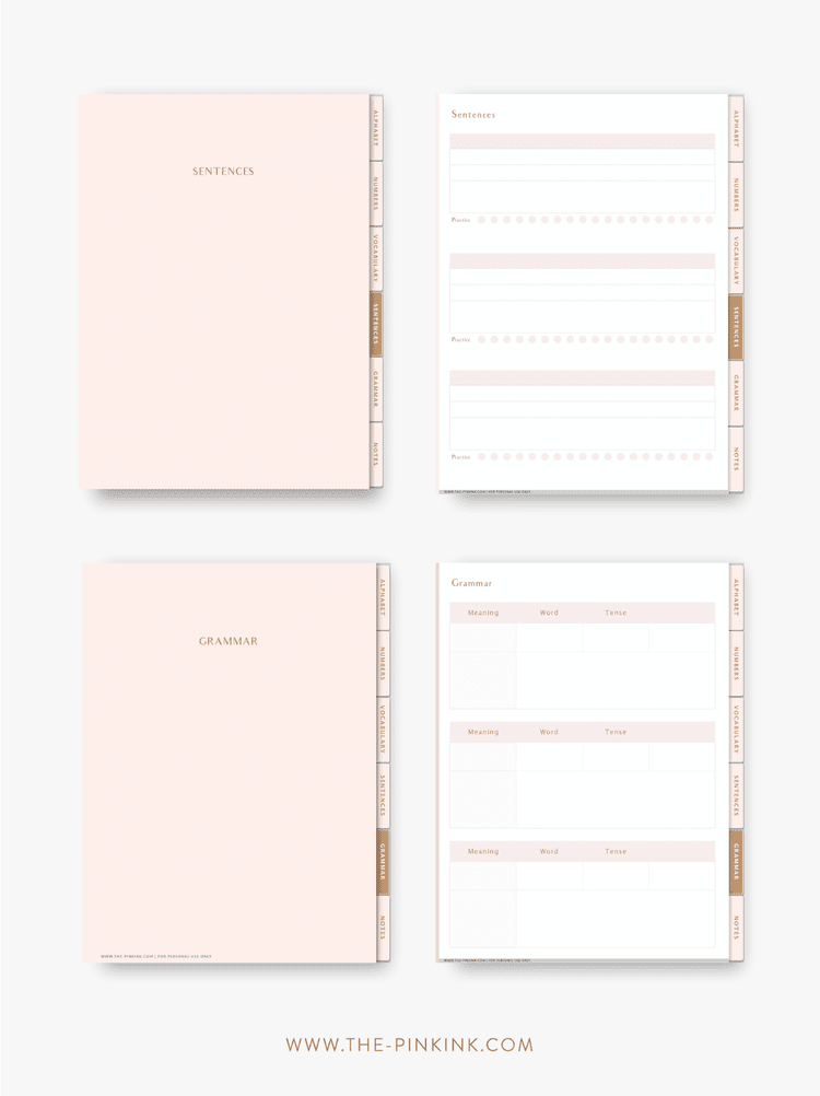 Blue Digital Language Notebook — The Pink Ink Shop