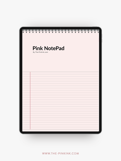 digital notepad in pink for iPad — The Pink Ink Shop