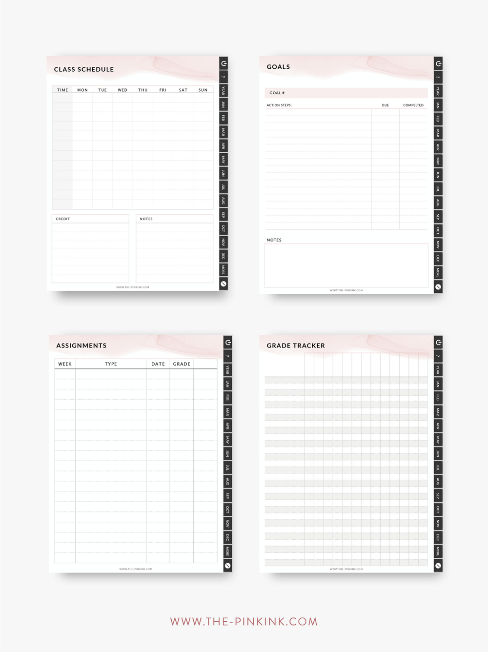 Pink Essential Weekly Planner - Undated — The Pink Ink Shop