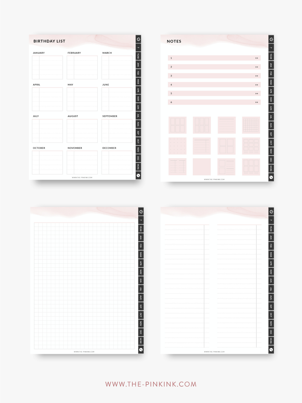 Pink Essential Weekly Planner - Undated — The Pink Ink Shop