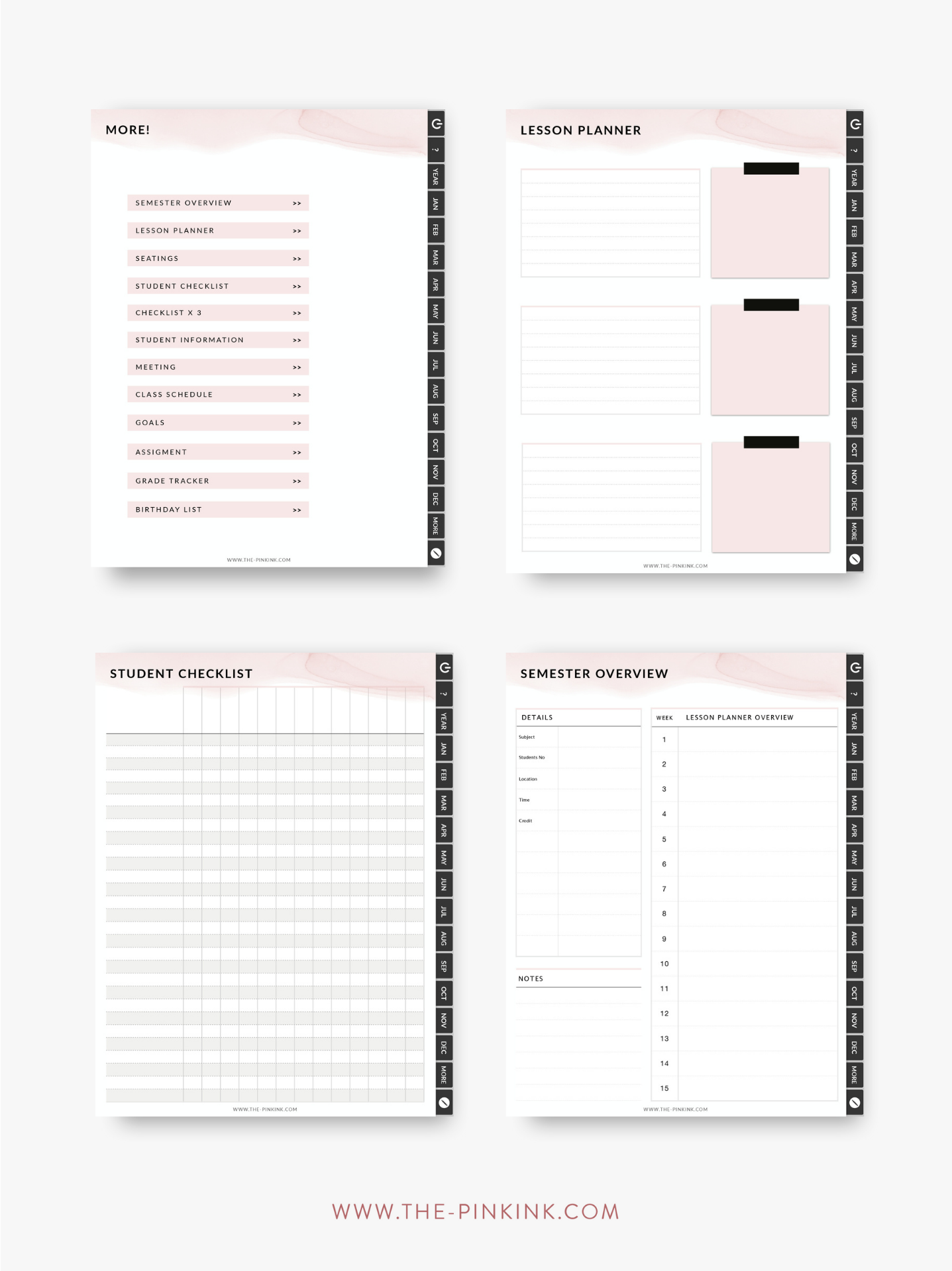Pink Essential Weekly Planner - Undated — The Pink Ink Shop