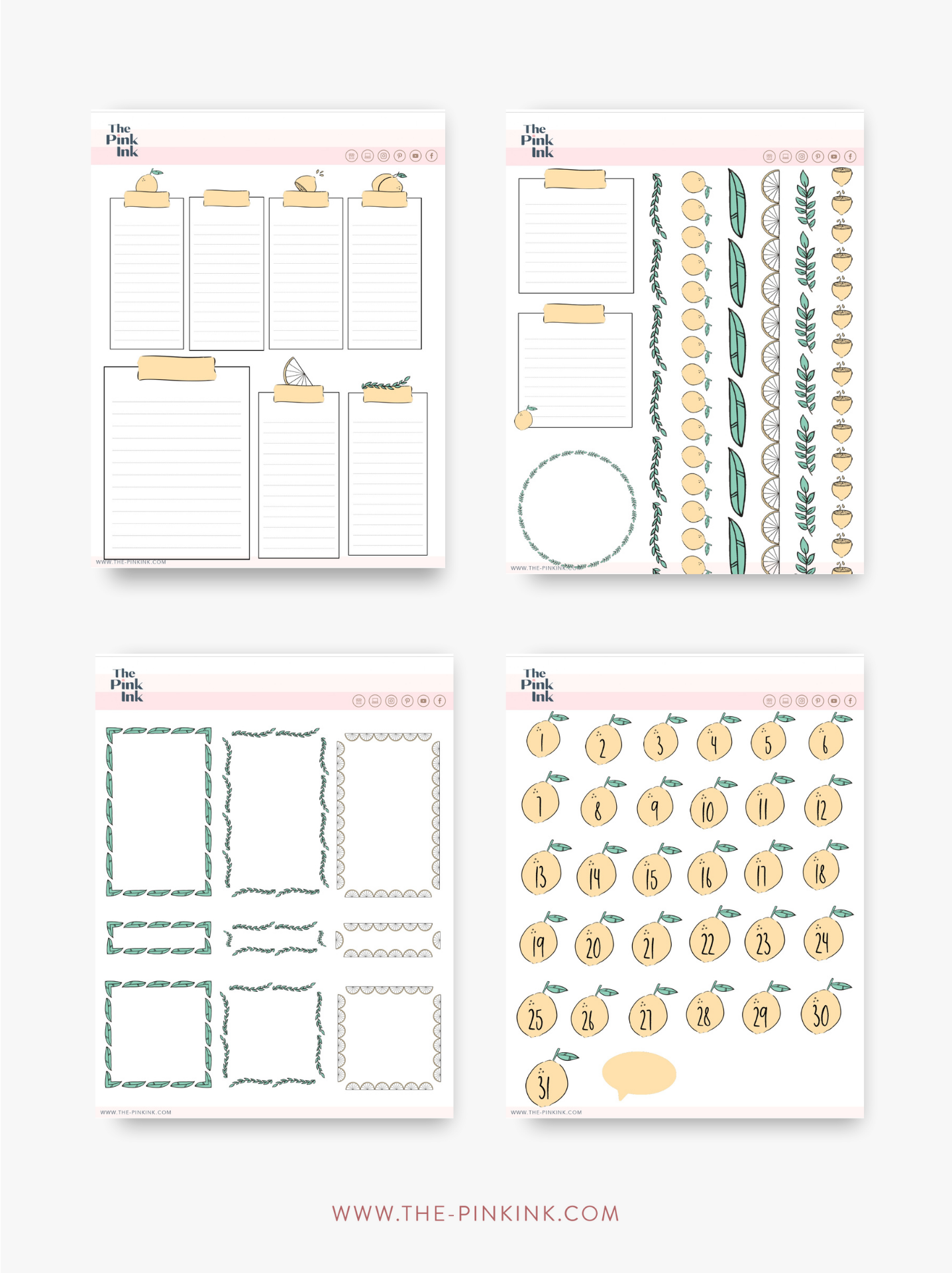 Rainbow Printable Inserts — The Pink Ink Shop