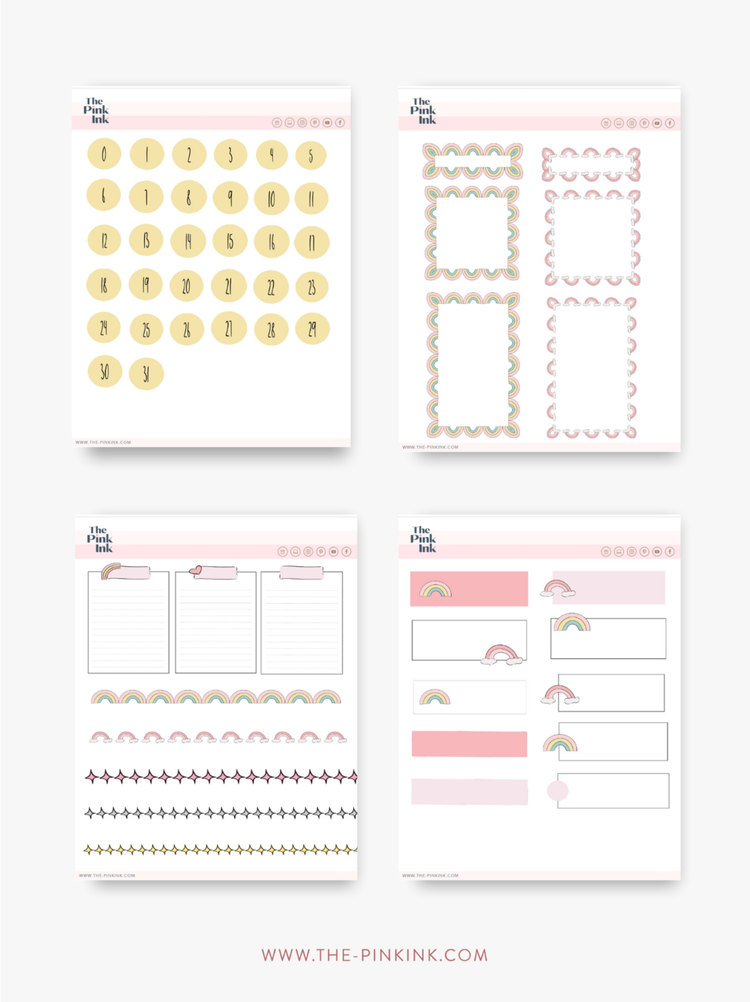Rainbow Printable Inserts — The Pink Ink Shop
