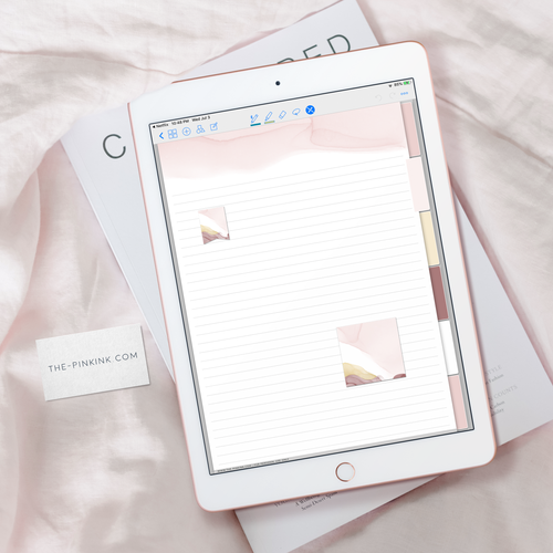 Lined notebook digital pink — The Pink Ink Shop